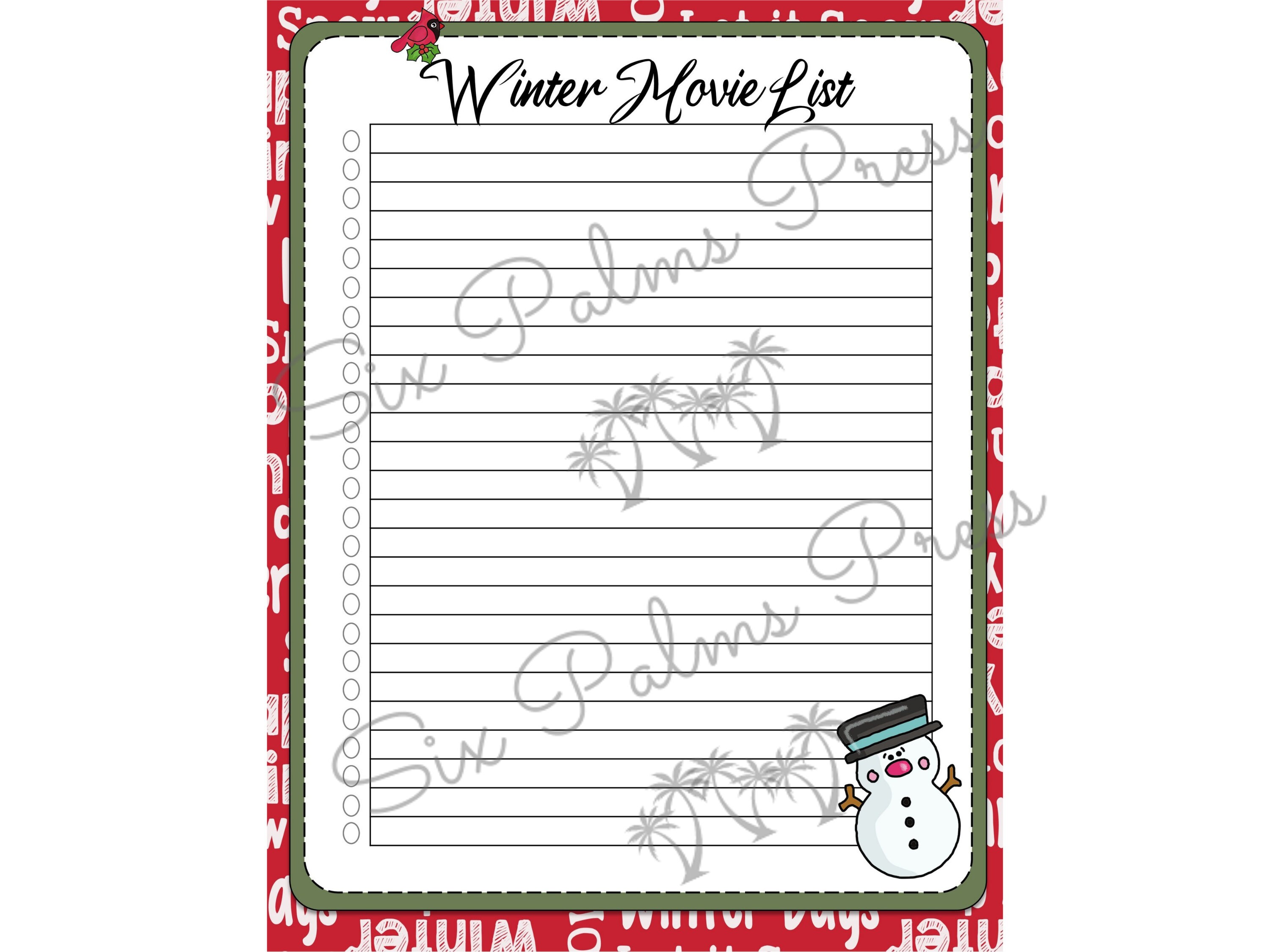 Printable Planner: Winter let It Snow - Etsy