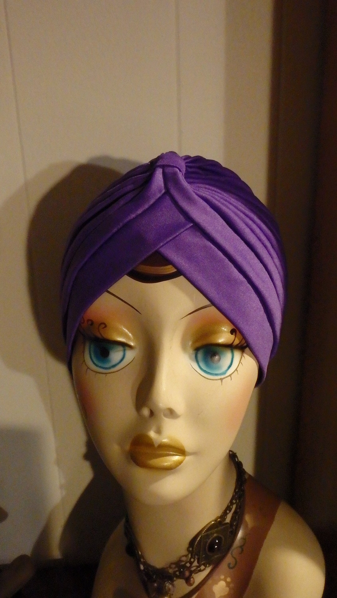 Vintage 1960's Purple Gypsy Turban Hat - Etsy