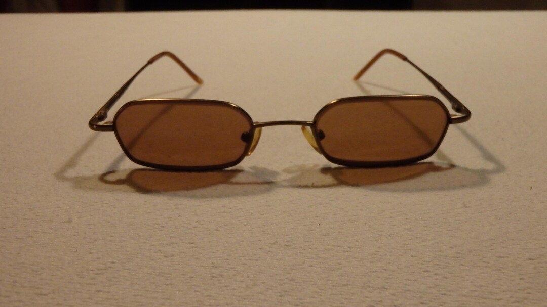 Vintage 90's Italian Copper Metal Rectangle Eyeglasses, Frames Only - Etsy