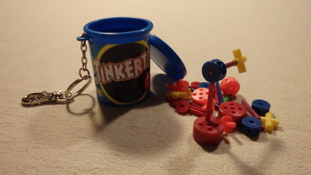 Vintage 90's Miniature Tinker Toy Key-chain With Mini Pieces - Etsy
