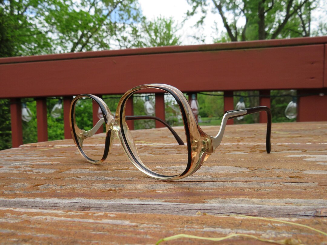Vintage 80's Chocolate to Clear Fade Drop-arm Eyeglasses, Frames Only ...