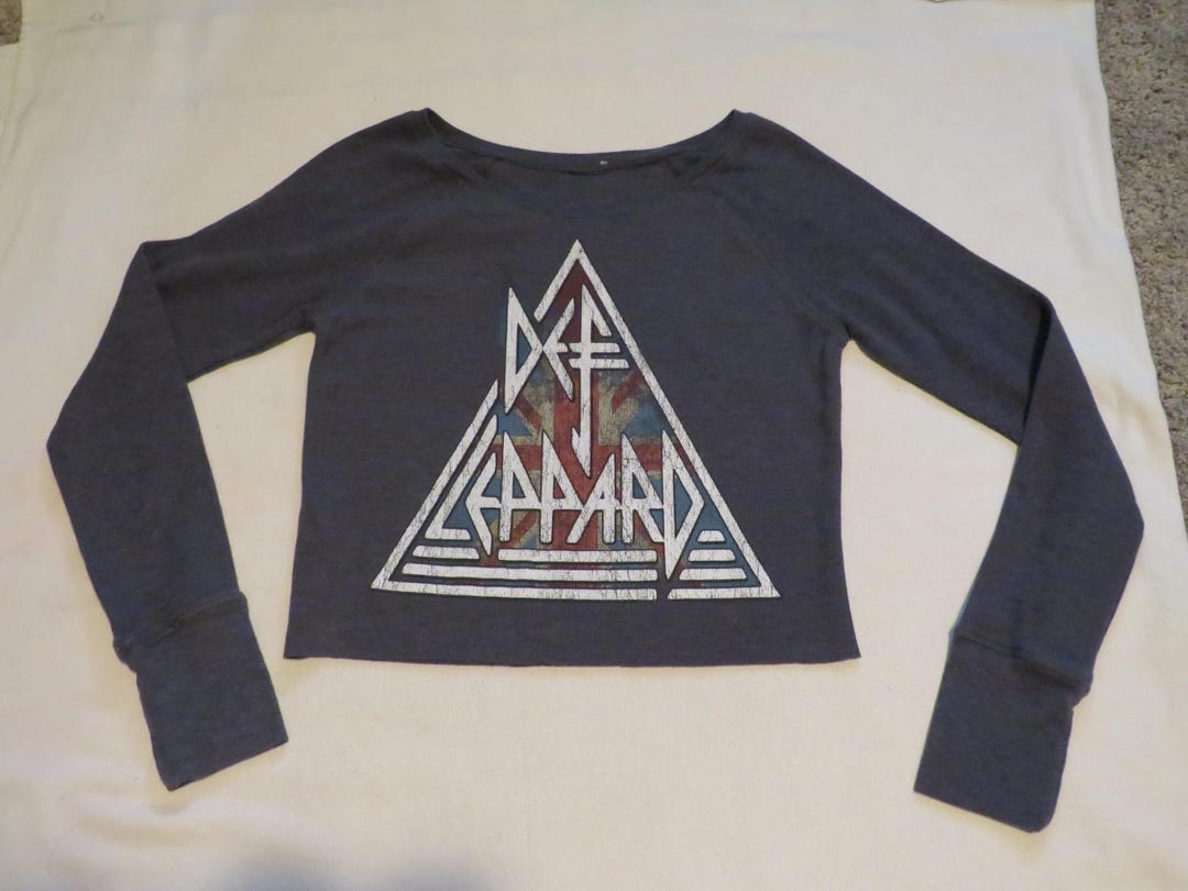 Custom-cut Def Leppard Long Sleeve Thermal Crop Top Size Small - Etsy