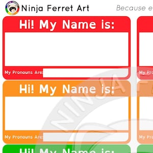 Name Tags Name Badges ID Sticker Name Tag Hello My Name is Party ...