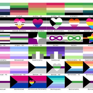 Aroace Spectrum Pride Hand/desk Flags! | Choose Your Flag | Double ...