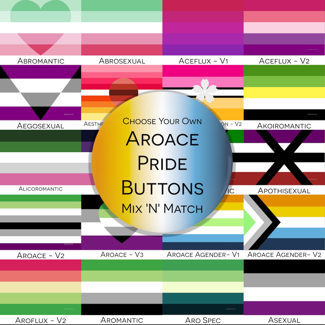 Aroace Spectrum Pride Button Pack Mixnmatch Etsy