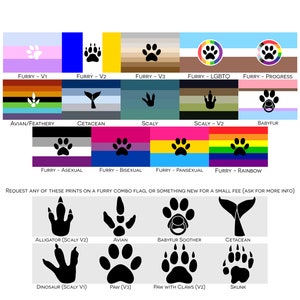 Waving Furry Flag Vinyl Stickerpack Mix and Match Flag Stickers Furries ...