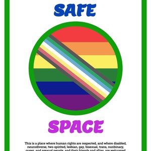 Safe Space Poster Printable Lgbtqia2s and Ally - Etsy Australia