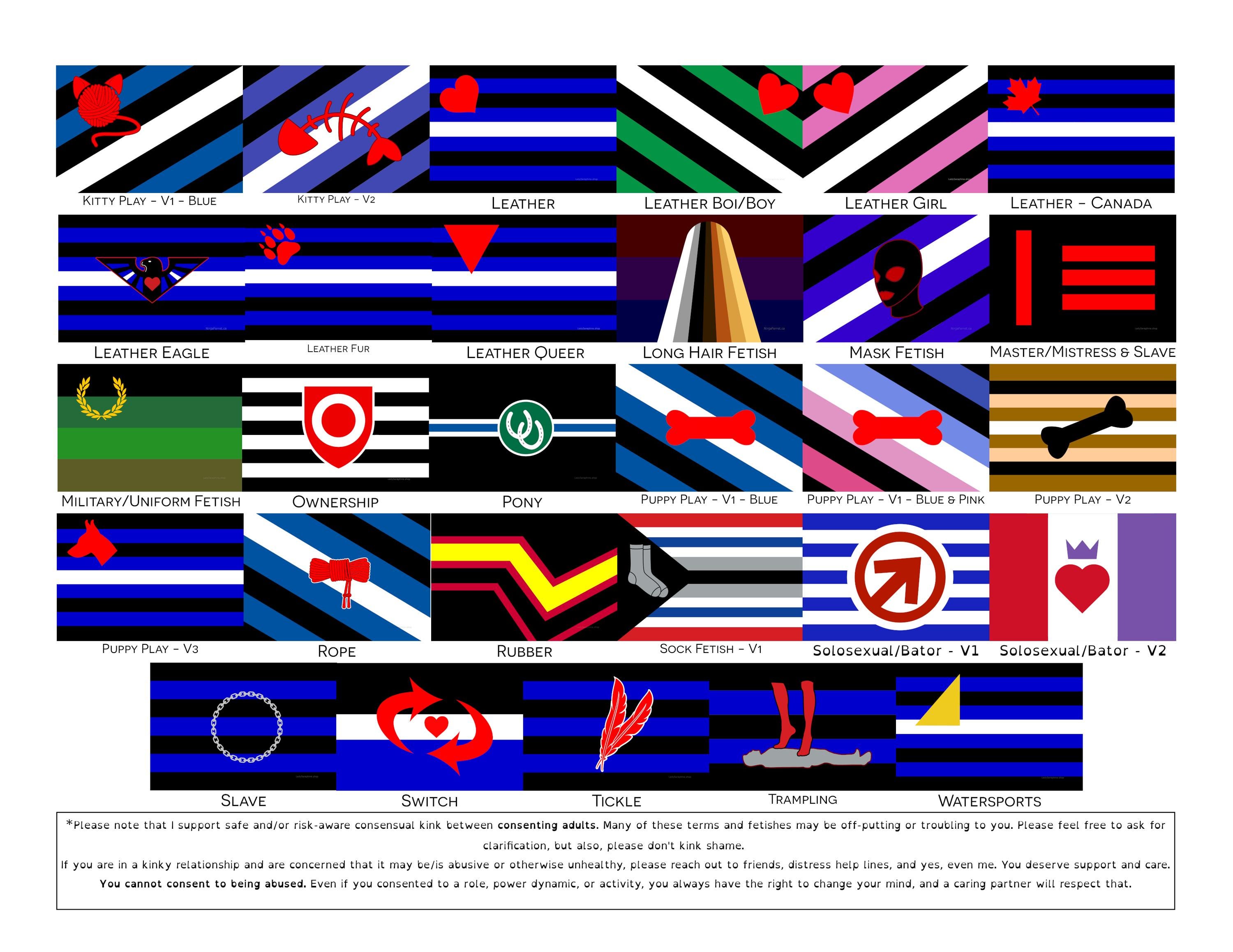 Choose Your Fetish Pride Wall Flags All Over Print 5 Sizes Bdsm
