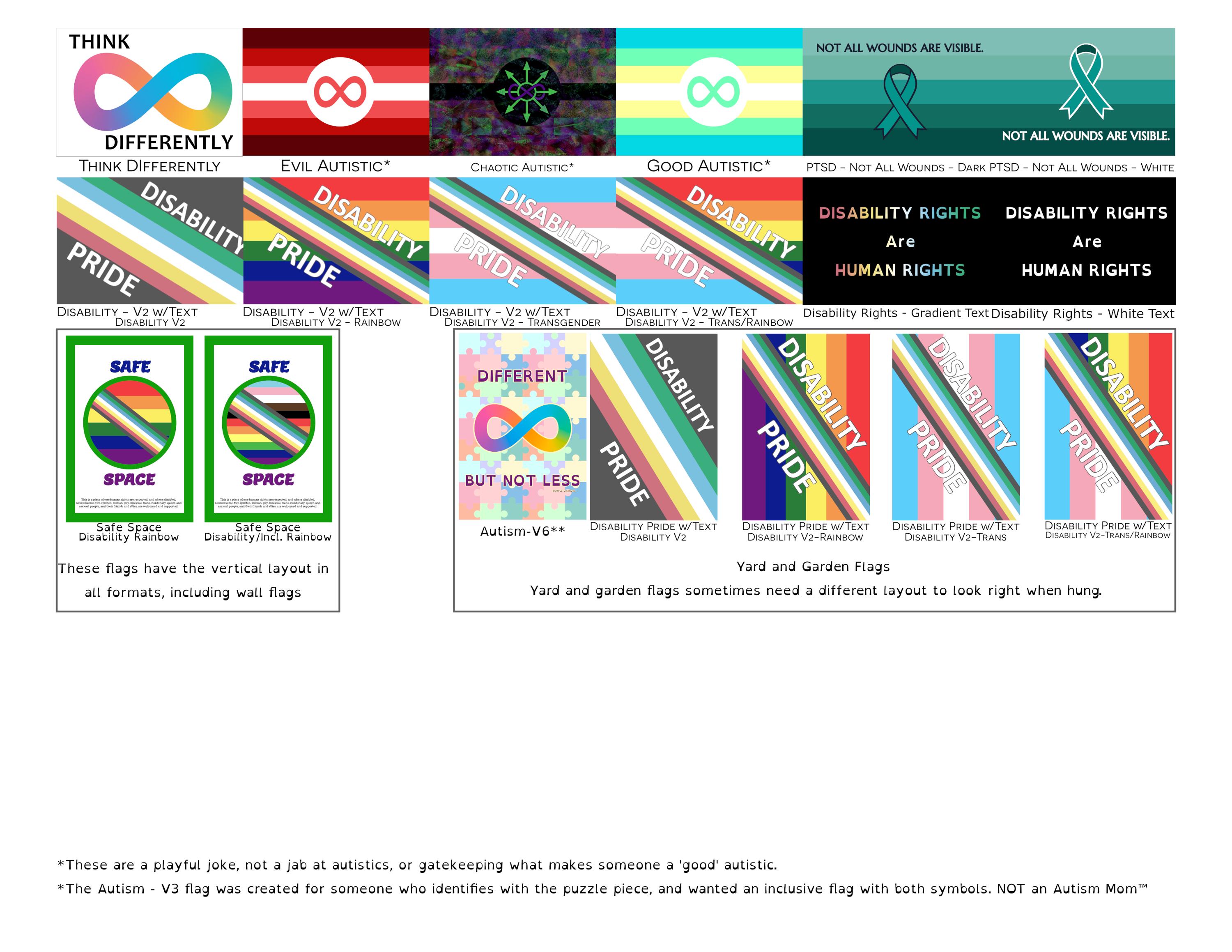 Choose Your Disability and Neurodiversity Pride Wall Flags | All-over ...