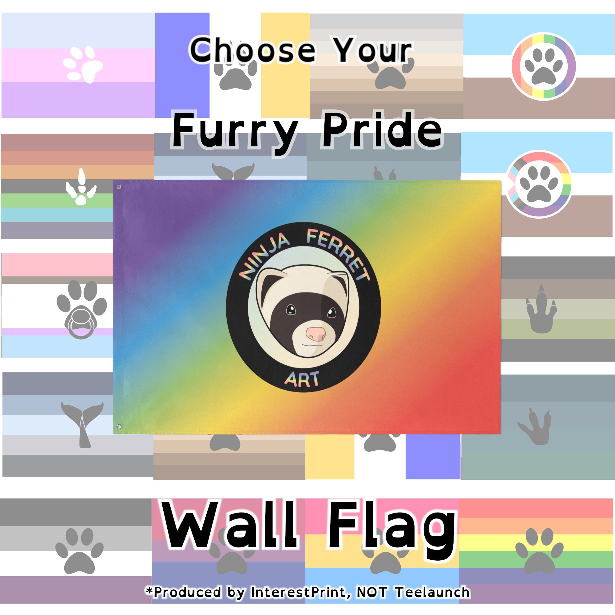 Choose Your Furry Pride Wall Flag | Single-sided | 4 Sizes | Furries ...