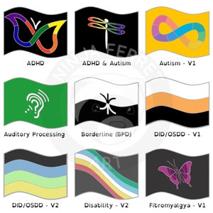 Disability and Neurodiversity Pride Flag Enamel Pins | Choose Your Flag ...