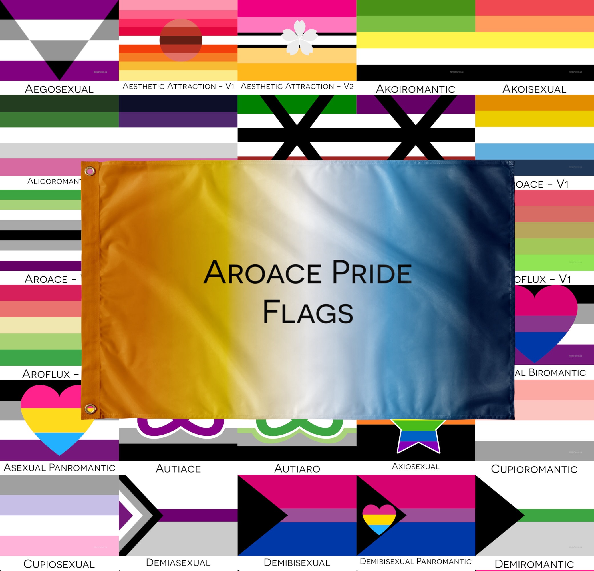 Choose Your Aroace Pride Wall Flags Single-reverse | Etsy India