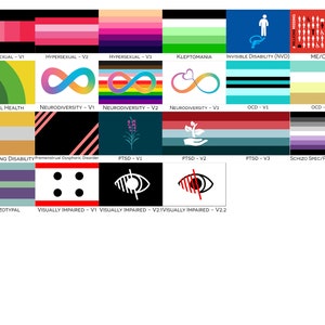 Choose Your Disability and Neurodivergent Wall Flags Single-sided 5 ...