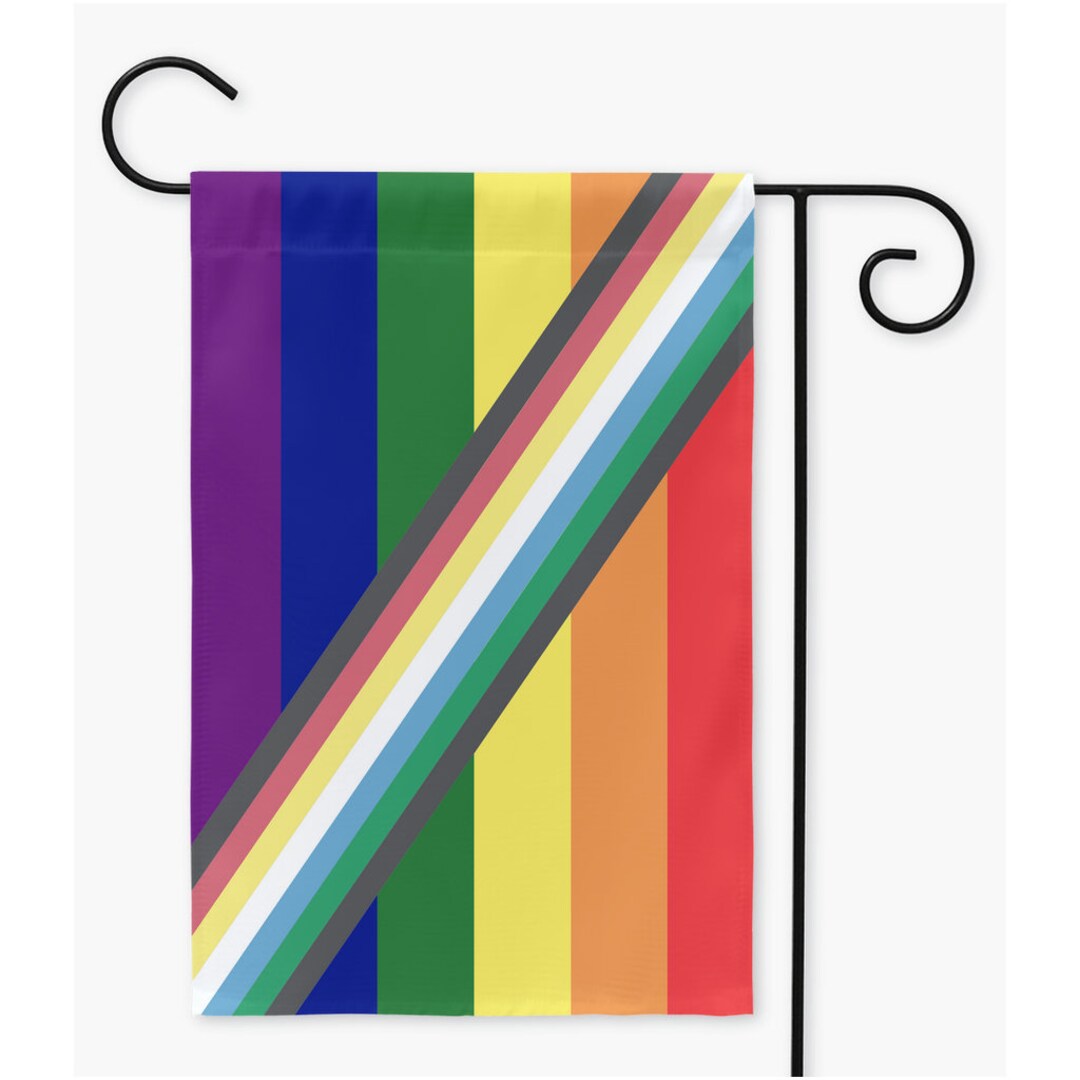 Disability V2 Rainbow Yard & Garden Flags Single or - Etsy