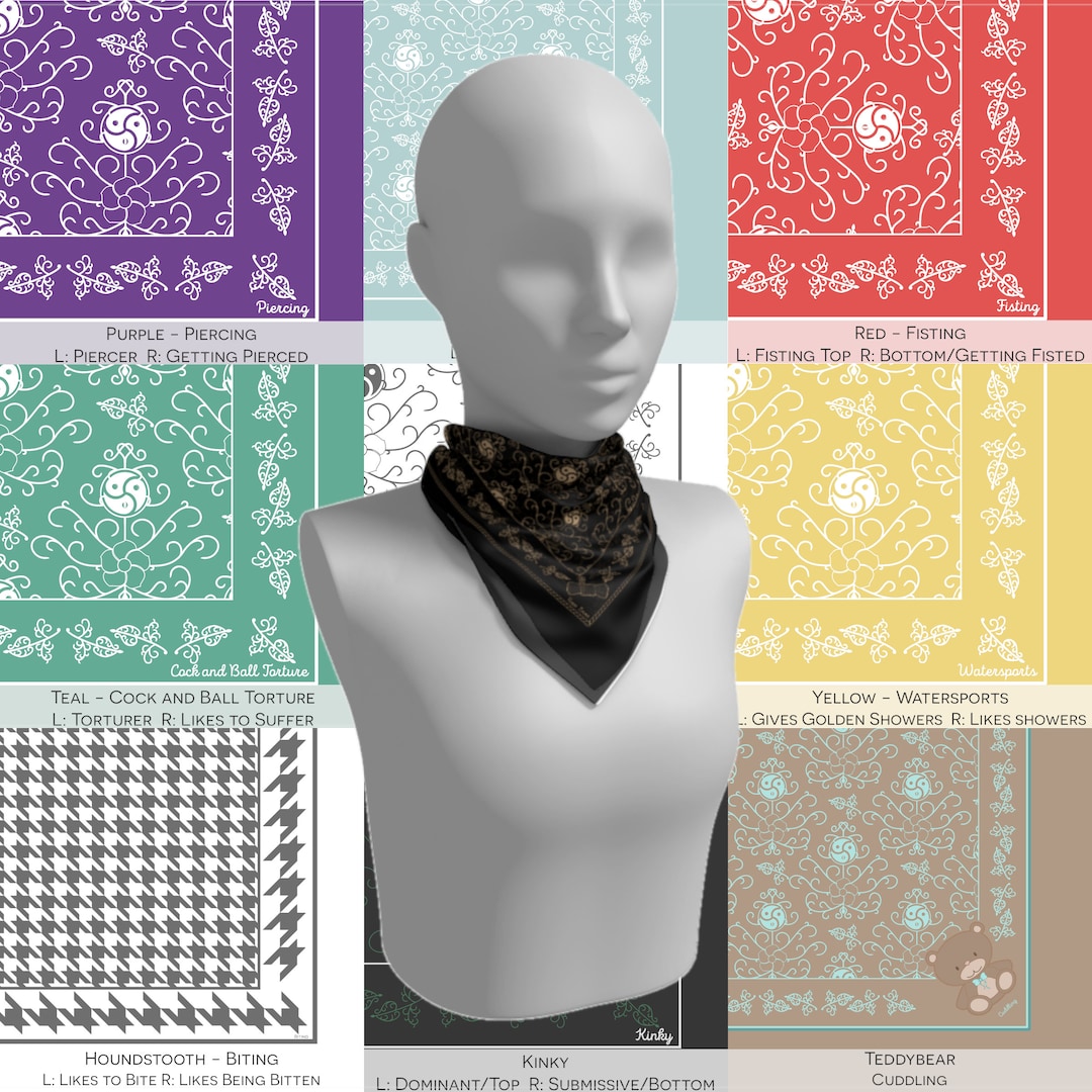 Hanky Code (flagging) Scarves | 4 Sizes, 6 Fabrics | Accessories | Kink ...