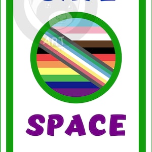 Safe Space Poster Printable Lgbtqia2s and Ally - Etsy UK