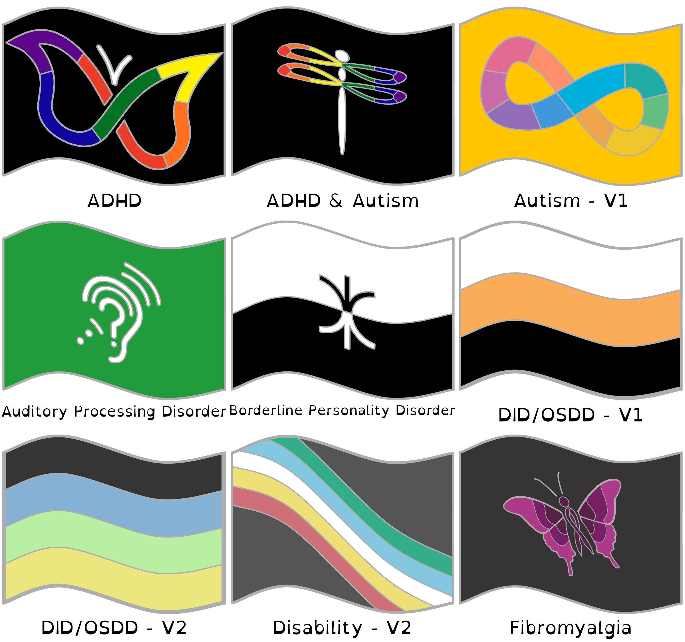 Disability Pride Flag Enamel Pins And Pendants Preorder Etsy