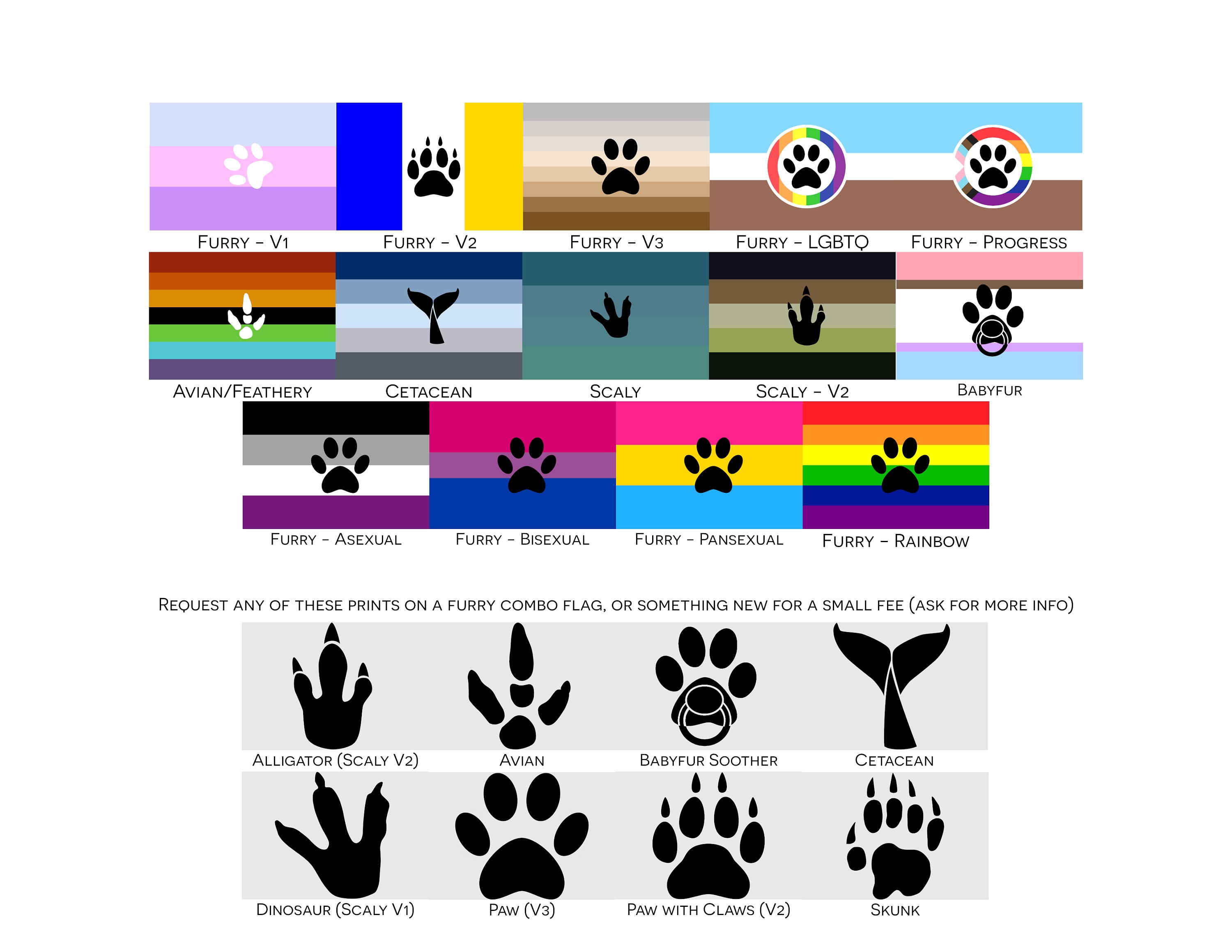 Choose Your Furry Pride Flags Single or Double-sided 2 - Etsy Israel