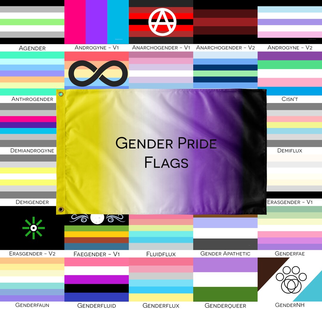 Choose Your Gender Pride Wall Flags Single-reverse - Etsy