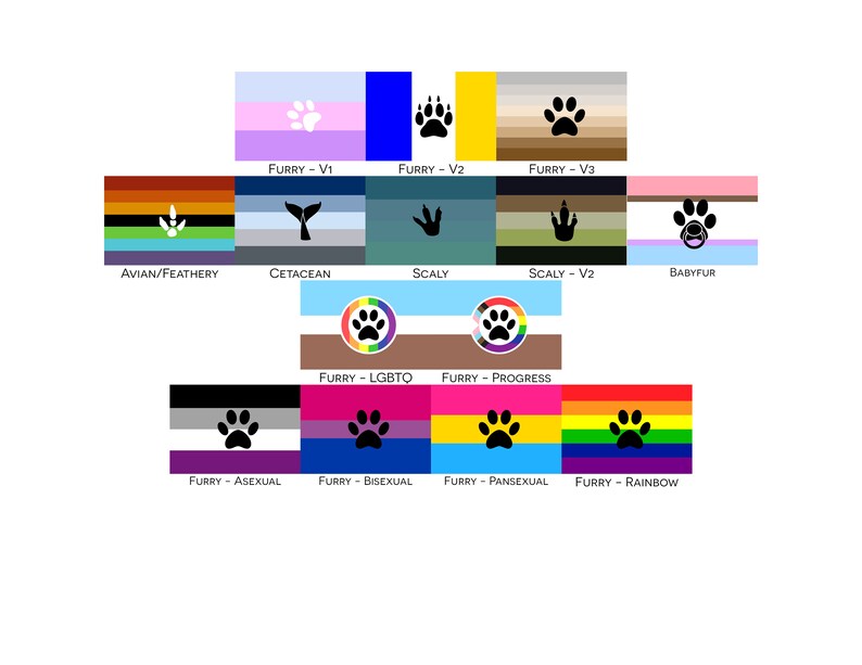 Choose Your Furry Pride Flags Single or Double-sided 2 - Etsy