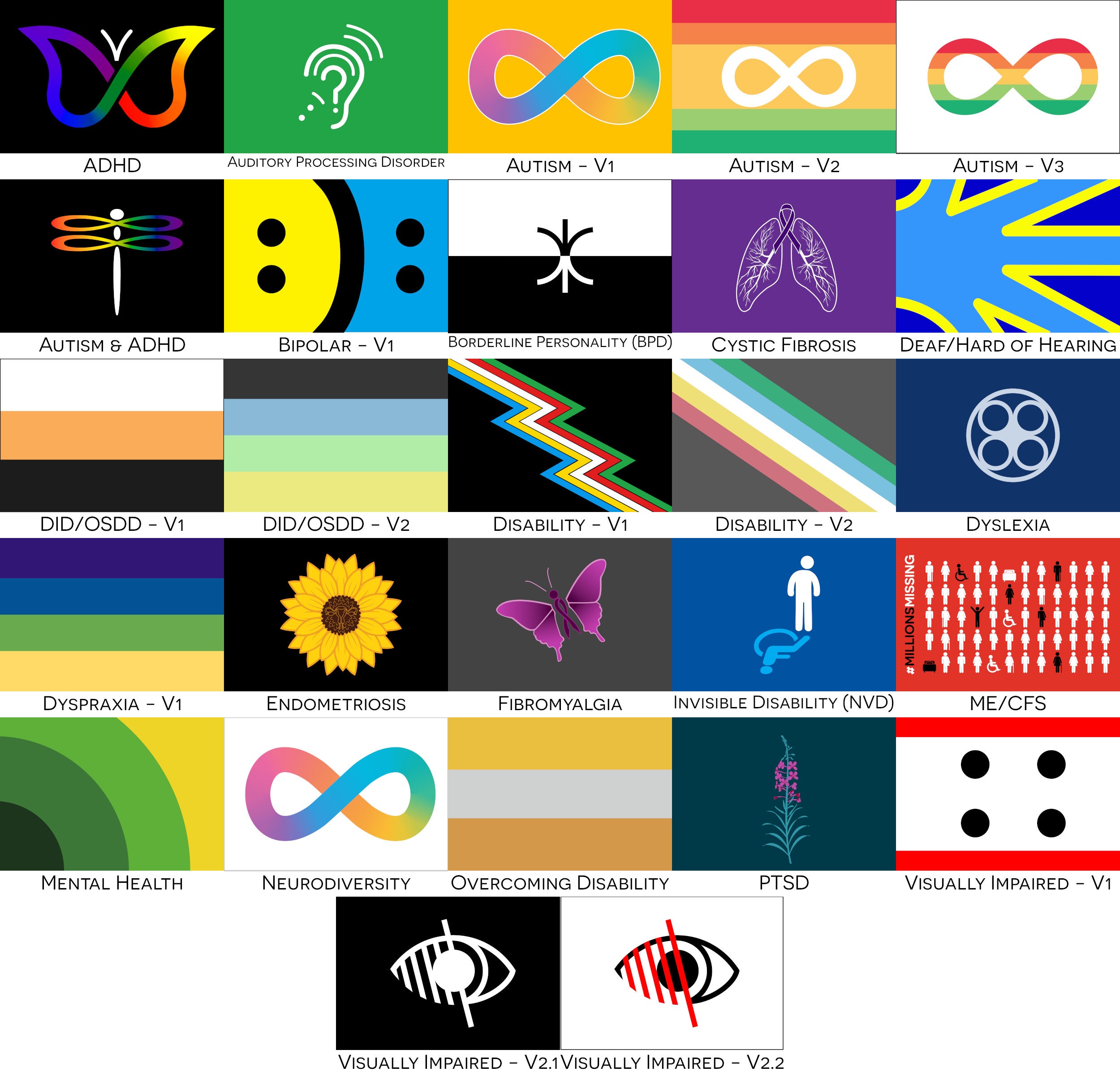 Choose Your Disability and Neurodiversity Flags All-over - Etsy