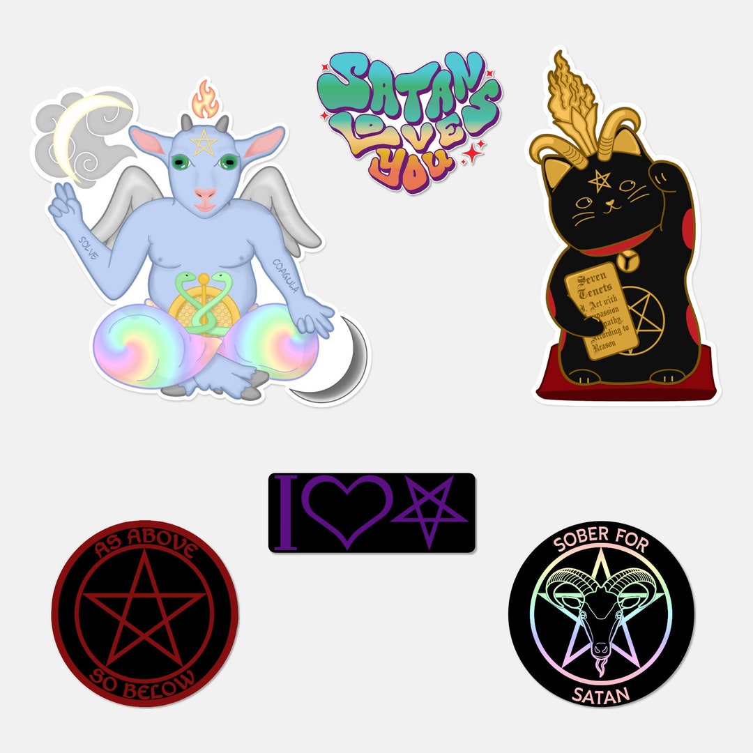 Satanic Stickers 2 Sizes Single or Multipacks Mix and Match Satansim ...