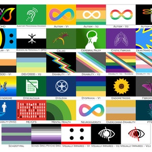 Disability and Neurodiversity Pride Hand/desk Flags Choose Your Flag ...