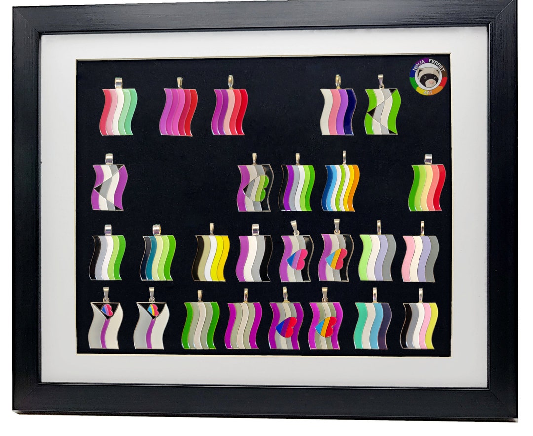 Aro Ace Spectrum Pride Flag Enamel Pendant Necklaces | Choose Your Flag ...