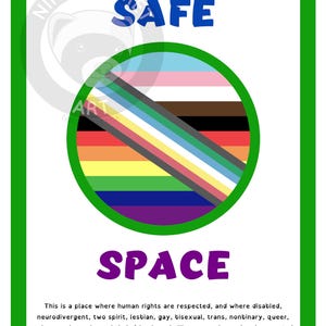Safe Space Poster Printable Lgbtqia2s and Ally - Etsy UK