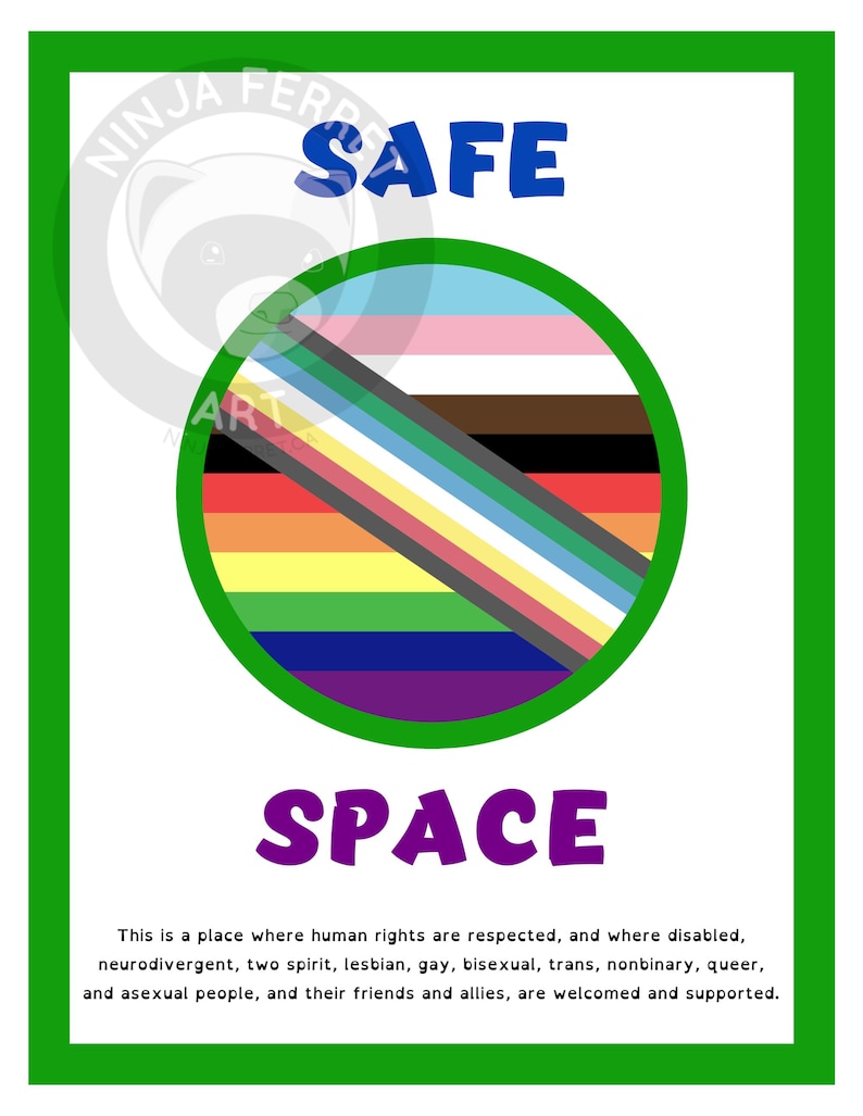 Safe Space Poster - Printable | Lgbtqia2s+ and Ally - Etsy