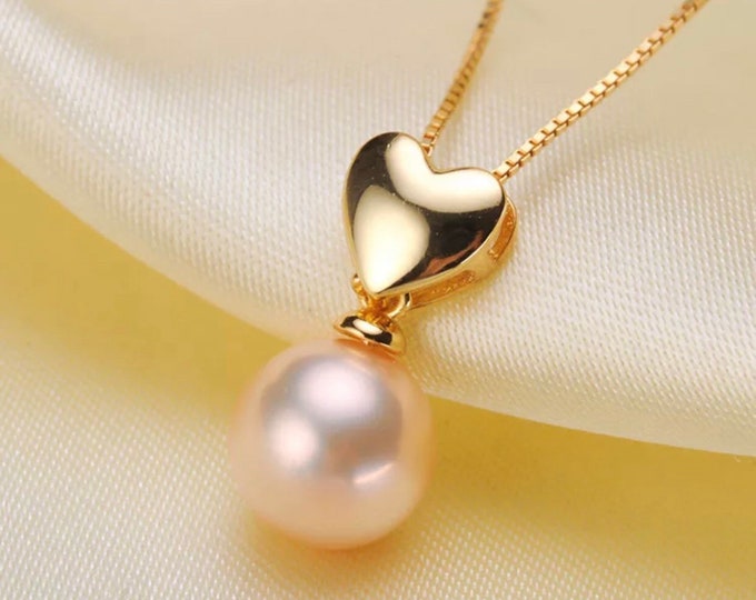 925 Sterling Silver OR Gold Heart Pendant Setting for Half - Etsy