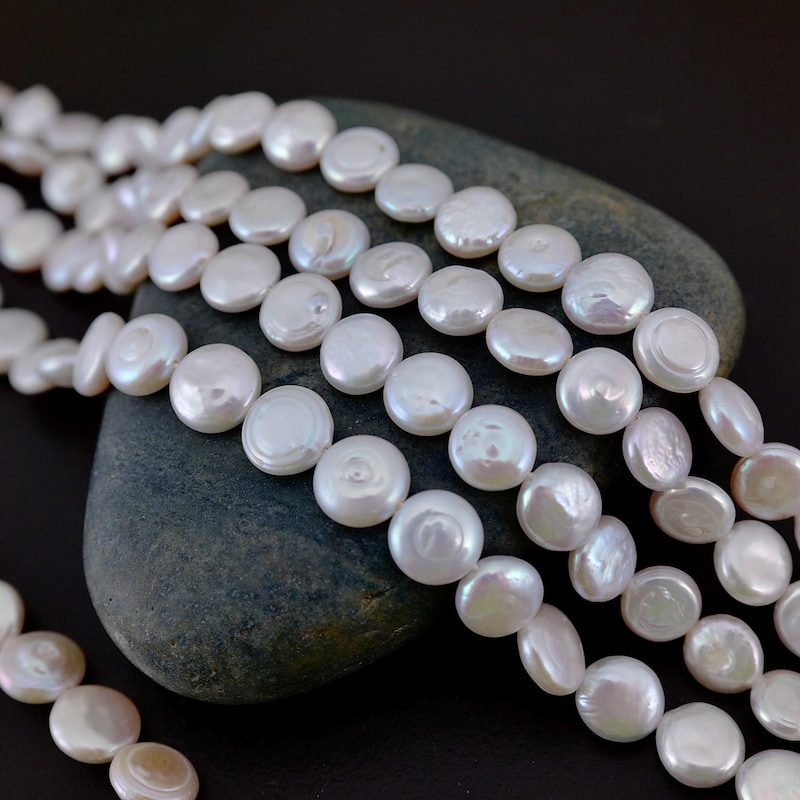 Flat Pearl Beads - Etsy