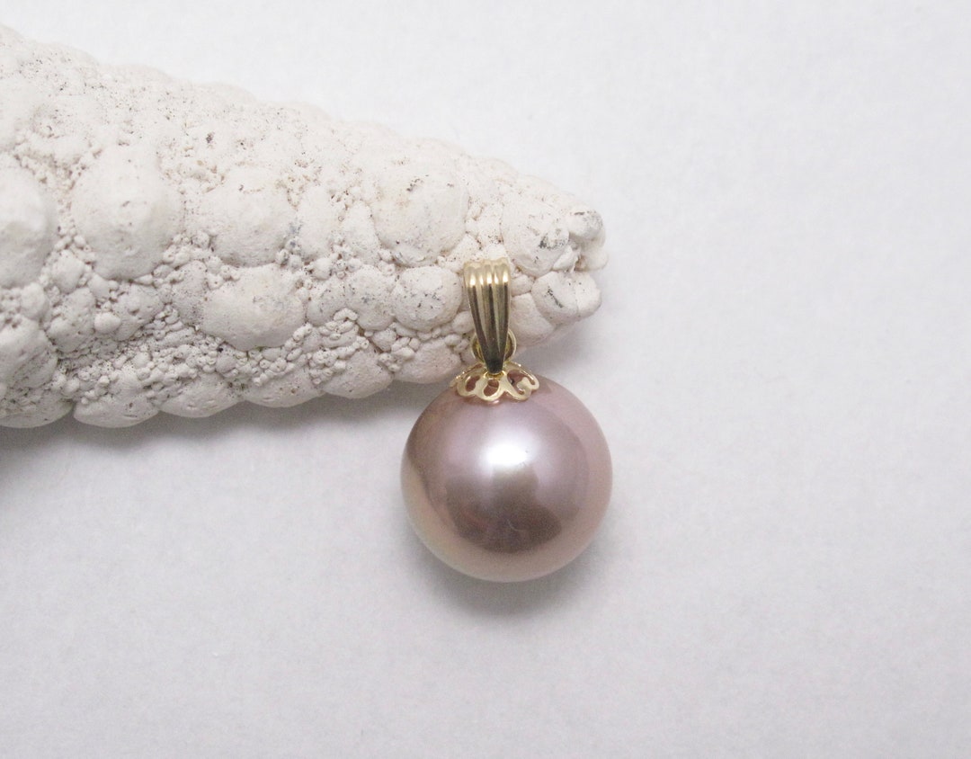 18K Gold Pearl Pendant Bail Mounting: 4mm Cup Setting, DIY Jewelry for ...