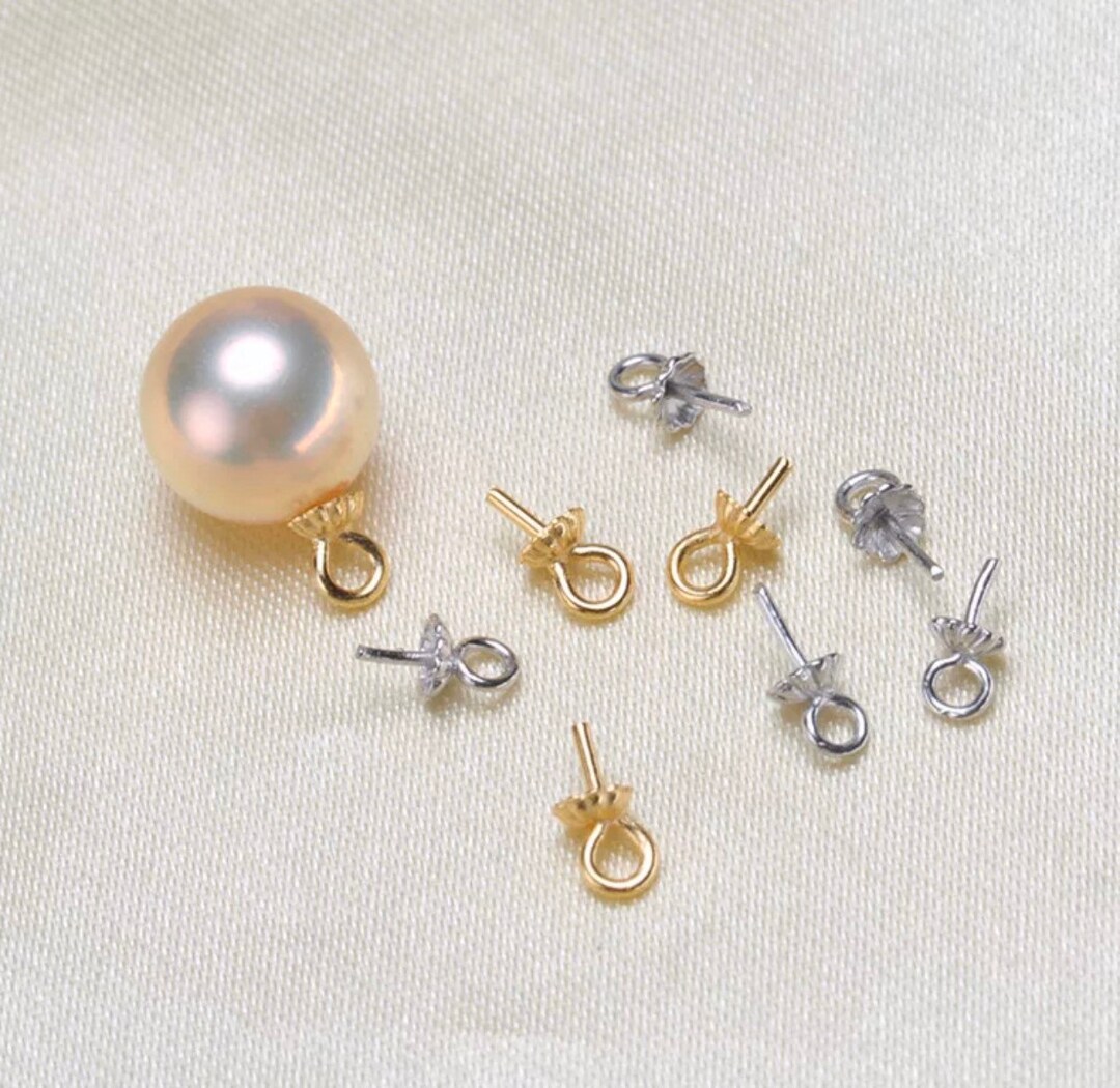 925 Solid Sterling Silver 3mm Cup Pearl Peg, DIY Pearl Findings ...