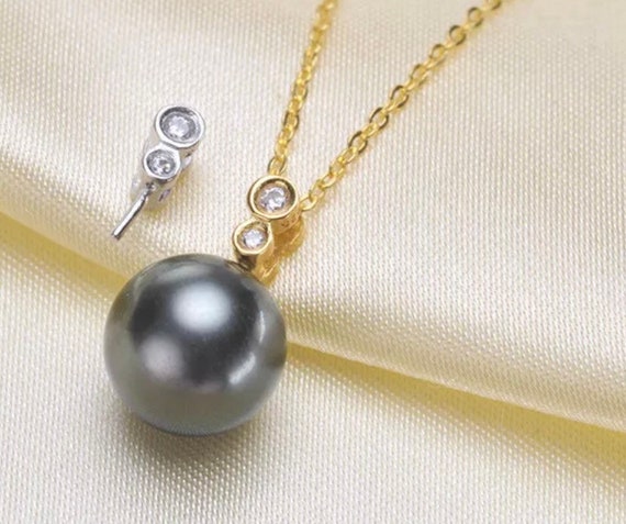 925 Sterling Silver Simple Pendant Setting W/czs Half Drilled | Etsy