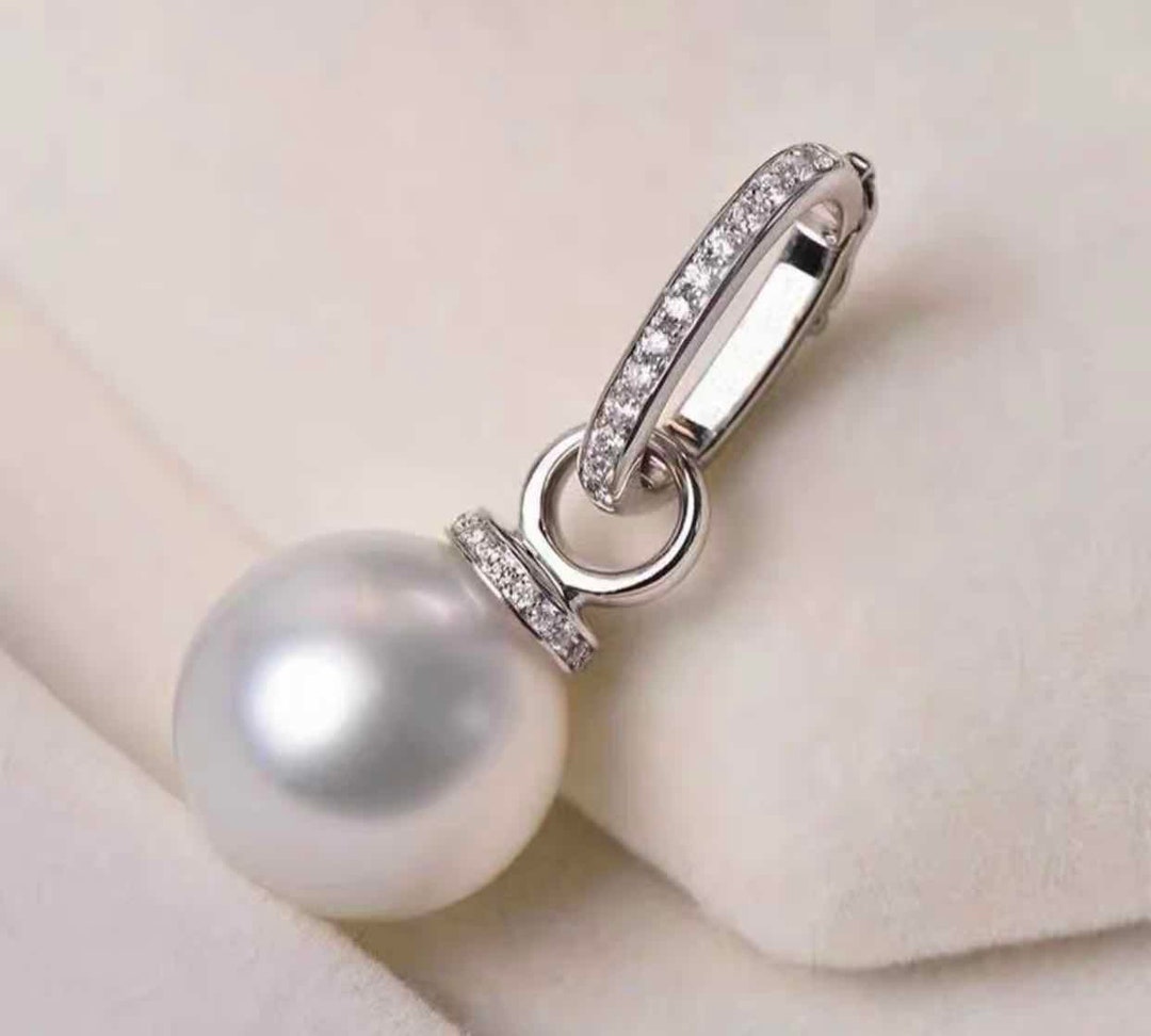 Sterling Silver Pearl Pendant Bail Enhancer With Cubic Zirconia Accent ...