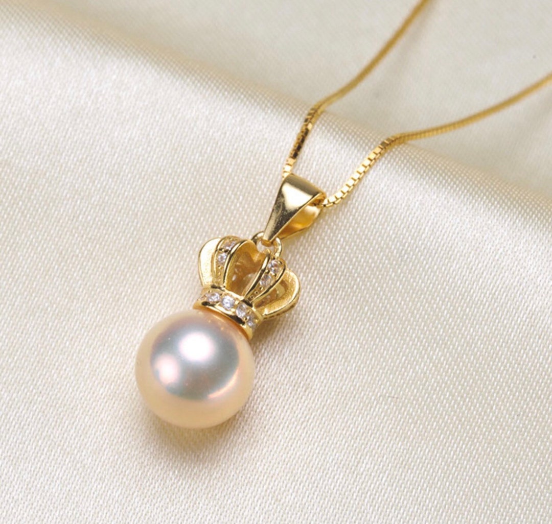Sterling Silver CZ Crown Pearl Pendant Setting (399-NF) - Etsy