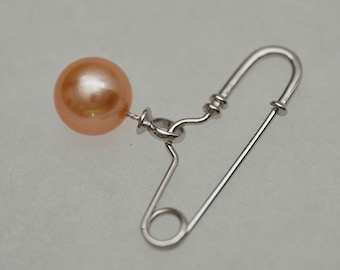 Safety Pin Pearl Brooch - Etsy