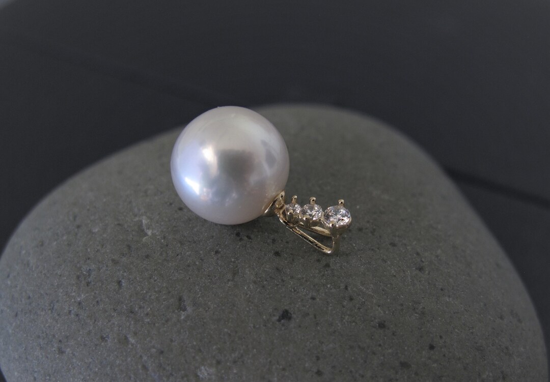 Genuine Edison Pearl Pendant W/14k Solid Yellow Gold,single Pearl ...