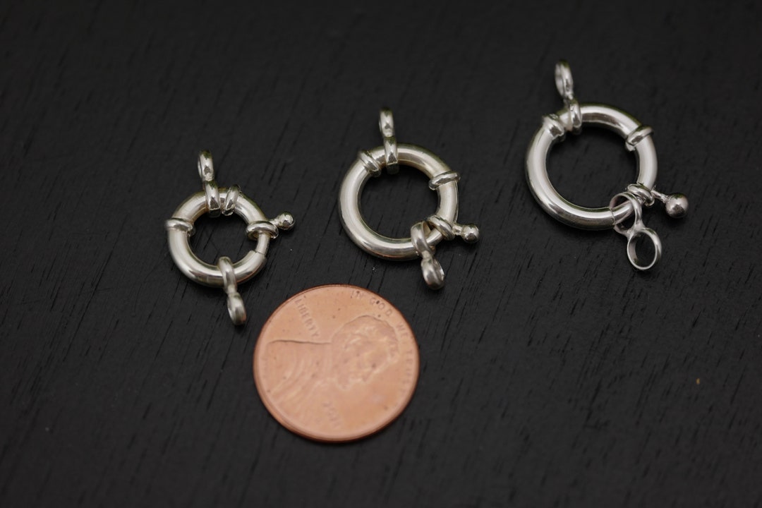 12/14/16mm Jumbo .925 Solid Sterling Silver Spring Clasp, Sterling ...