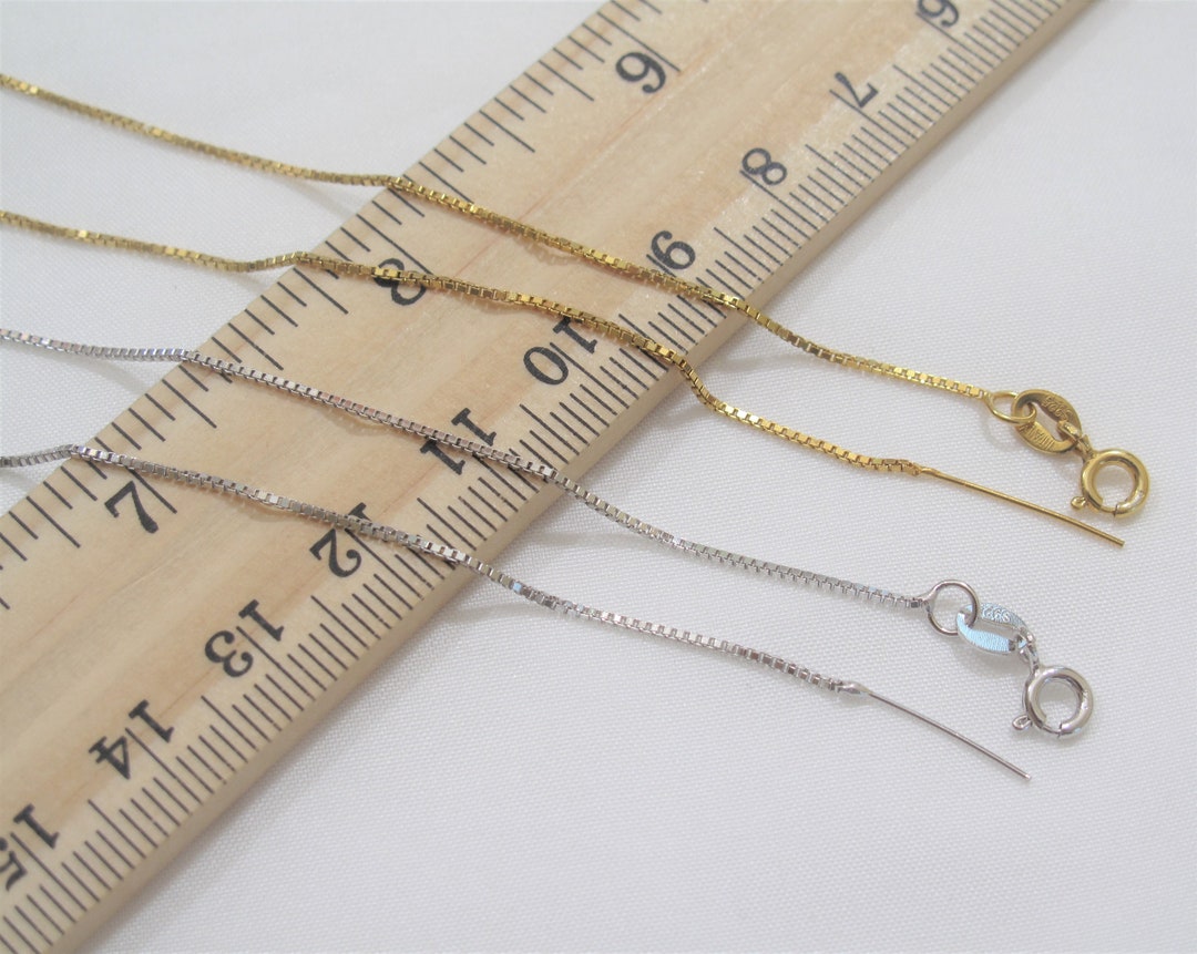 18 Inch Sterling Silver Box Chain Threader Necklace: Pin End Chains for ...