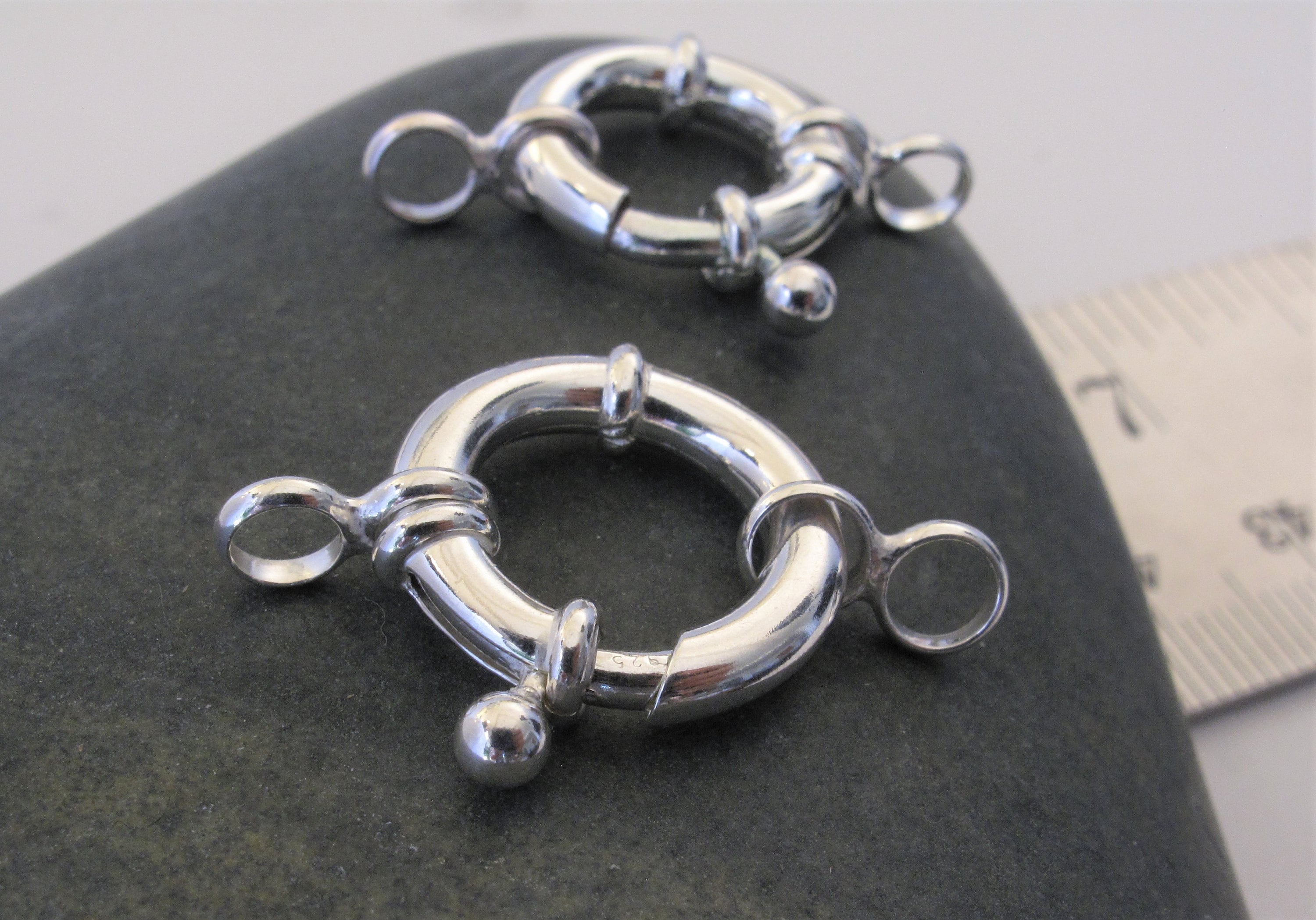 12/14/16mm Jumbo .925 Solid Sterling Silver Spring Clasp, Sterling ...