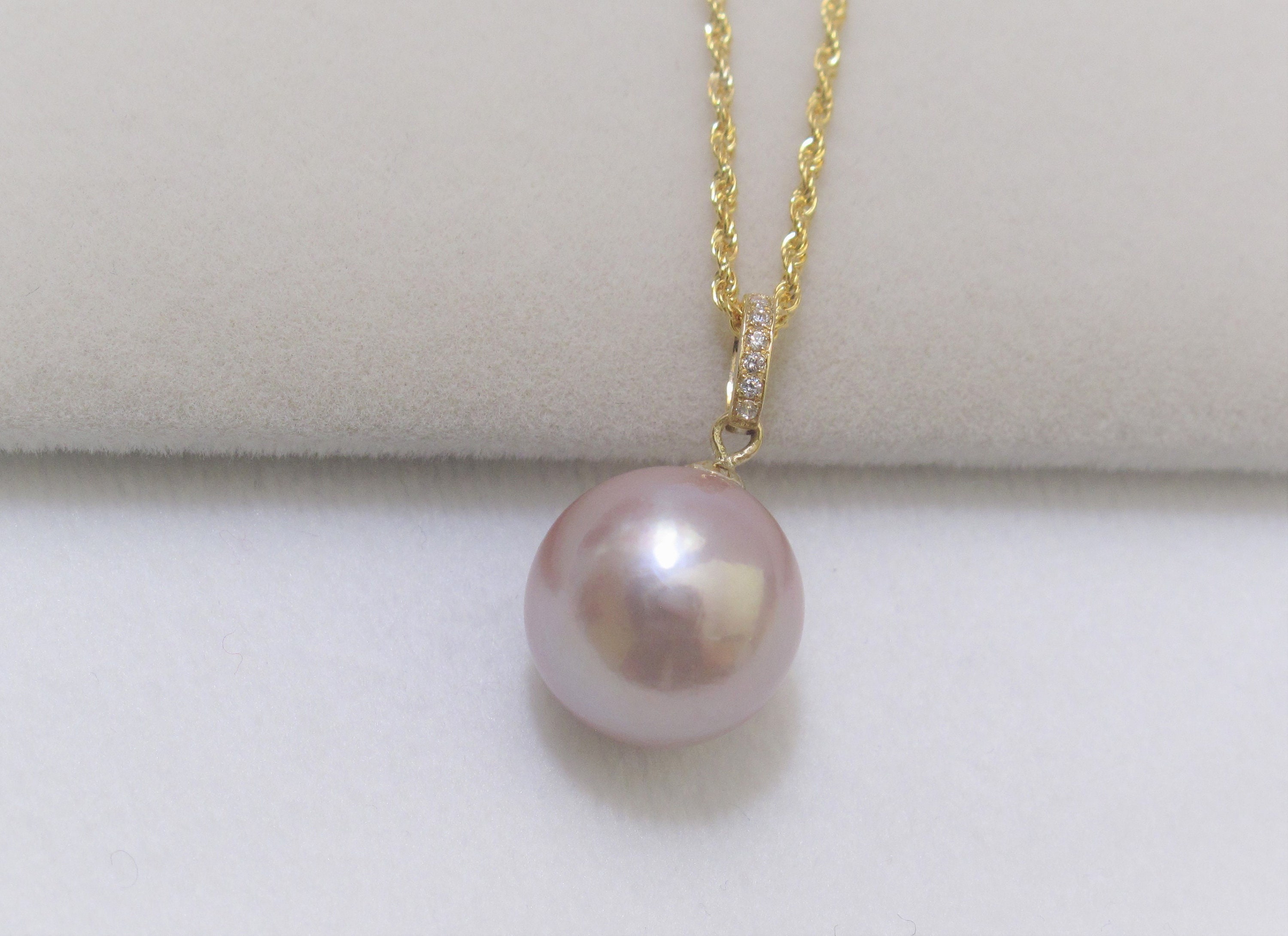 18k Gold Pink Edison Pearl Pendant Necklace: Bridal Jewelry (3055-NK ...