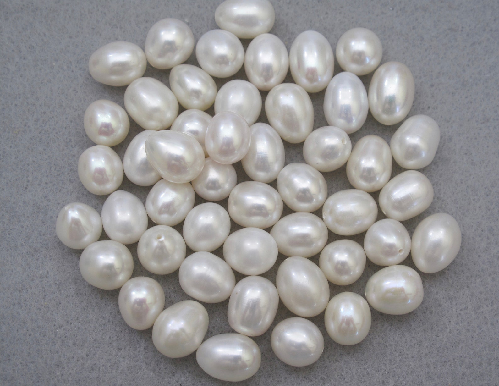 1 PC 8.5-9 X 10-12mm Oval Rice Natural White Freshwater - Etsy