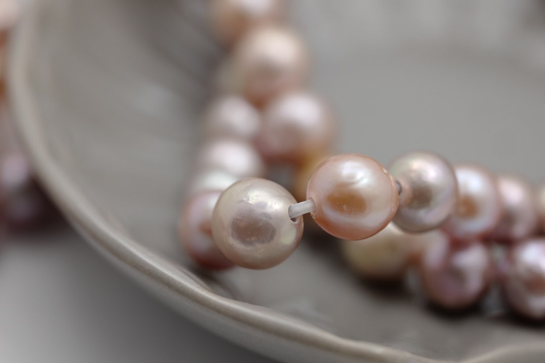 AAA Pink Edison Pearl Strand: Large Hole Baroque Beads 9.5-11.5mm (1143 ...
