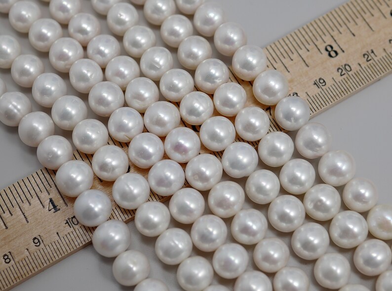 10.3-11.3mm White Freshwater Pearl Beads: AA+ Semi Round Strand - Etsy