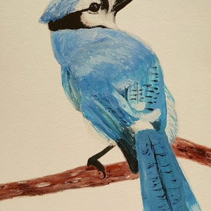 Blue Jay Art, Bird Watercolor Fine Art Print, Blue Bird Illustration ...