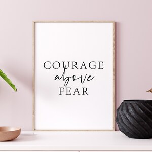 Courage Above Fear Printable Poster, Motivational Quote Print ...