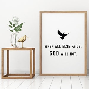 Motivational Quote Wall Art, Religious Quote, Quote From the Bible ...