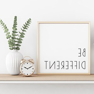 Be Different Printable Poster, Inspirational Quote Art, Square Shape ...